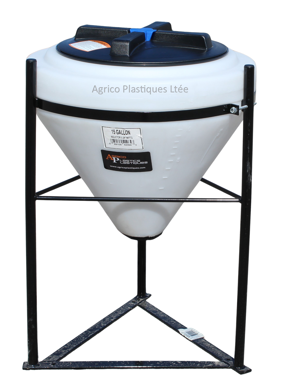 Agrico Plastics | Plastic Tank | Cone Bottom Closed Top 15 Gallons ...